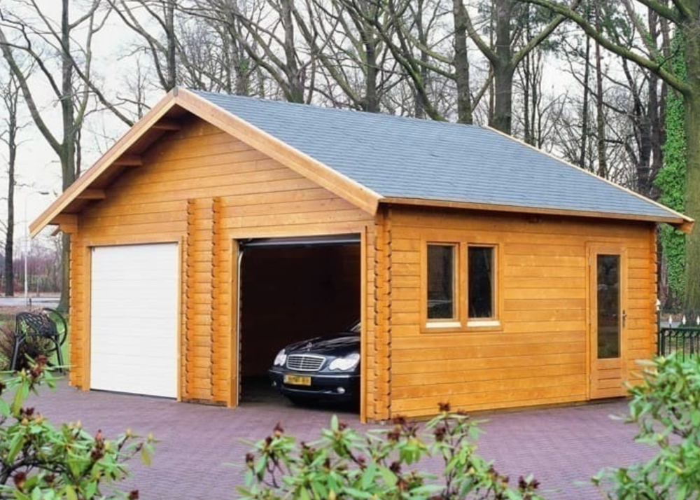Lugarde Kent Garage | Double Wooden Log Cabin Garage
